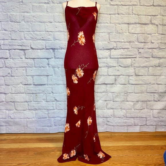 Reformation | Dresses | Reformation Maroon Floral Maxi Dress | Poshmark